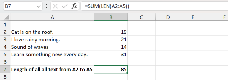 Len Function In Excel Excelguy